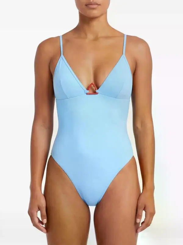 LET'S SWIM Shark Logo One-piece Swimsuit - Blue