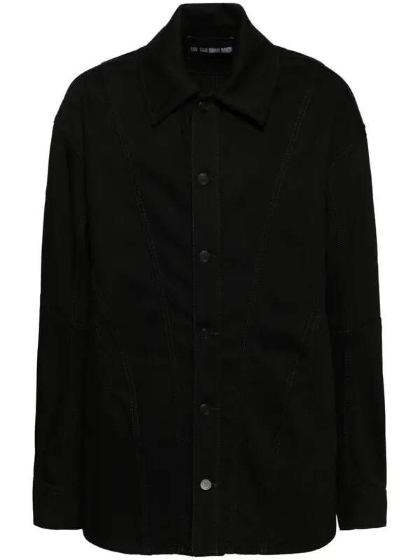 LGN LOUIS GABRIEL NOUCHI Denim Jacket With Corset Detailing