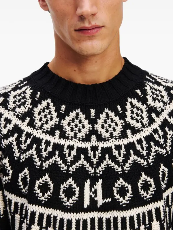 Karl Lagerfeld Patterned Intarsia-knit Jumper
