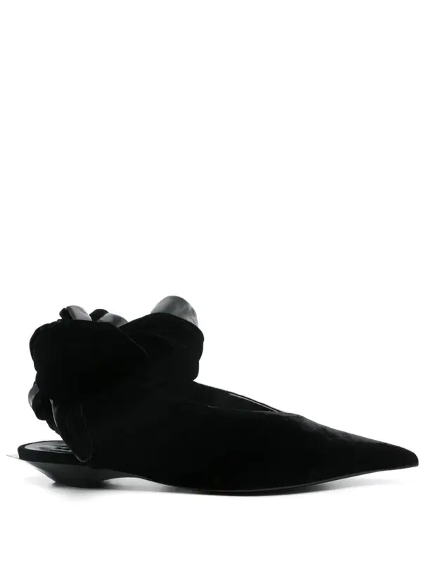 MUGLER Leather Knot Mules