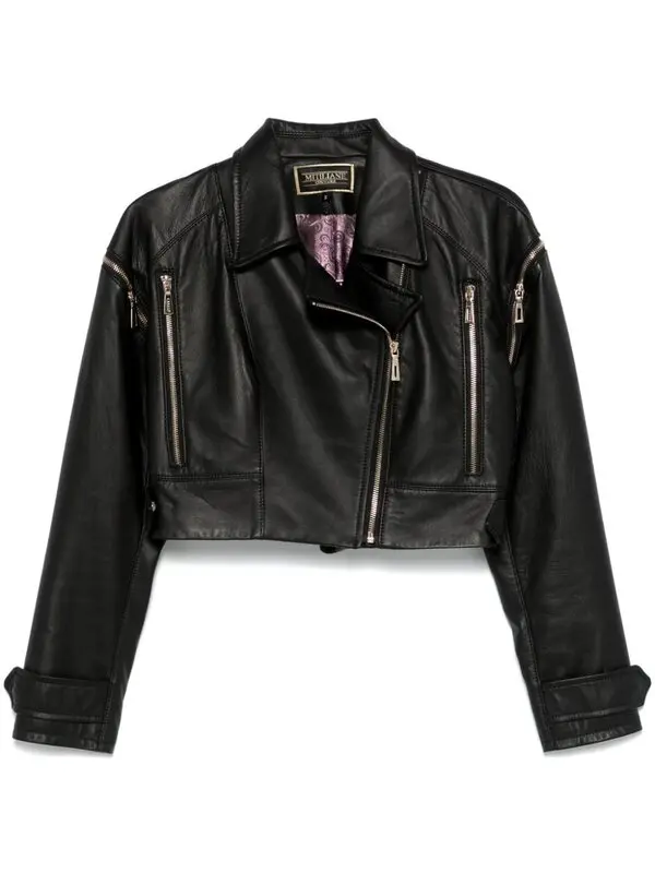 MITILIANE COUTURE Detachable-sleeves Leather Jacket