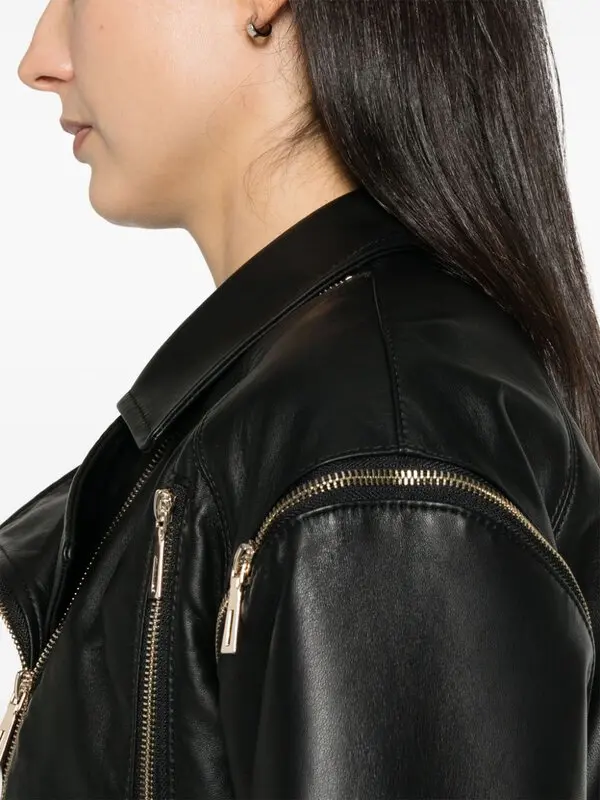 MITILIANE COUTURE Detachable-sleeves Leather Jacket