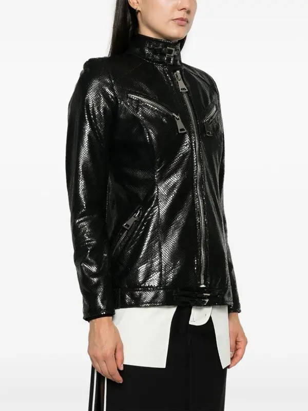 MITILIANE COUTURE Lizard Skin-effect Leather Jacket