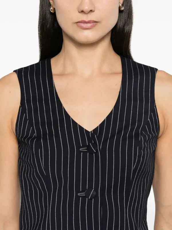 MITILIANE COUTURE Pinstriped Vest - Blue