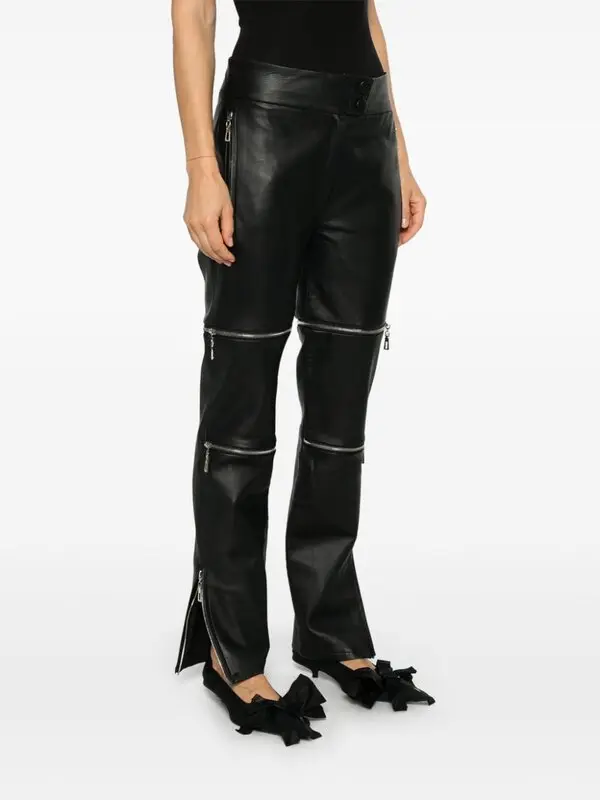 MITILIANE COUTURE Zip-detailed Leather Trousers