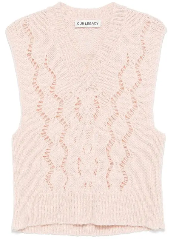 Our Legacy Cable Michigan Vest - Pink