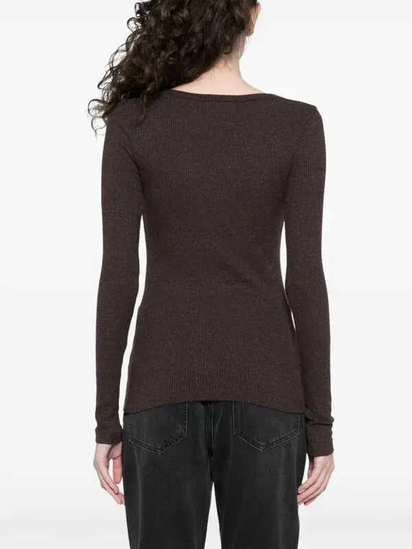 AGOLDE Corey Scoop-neck T-shirt - Brown