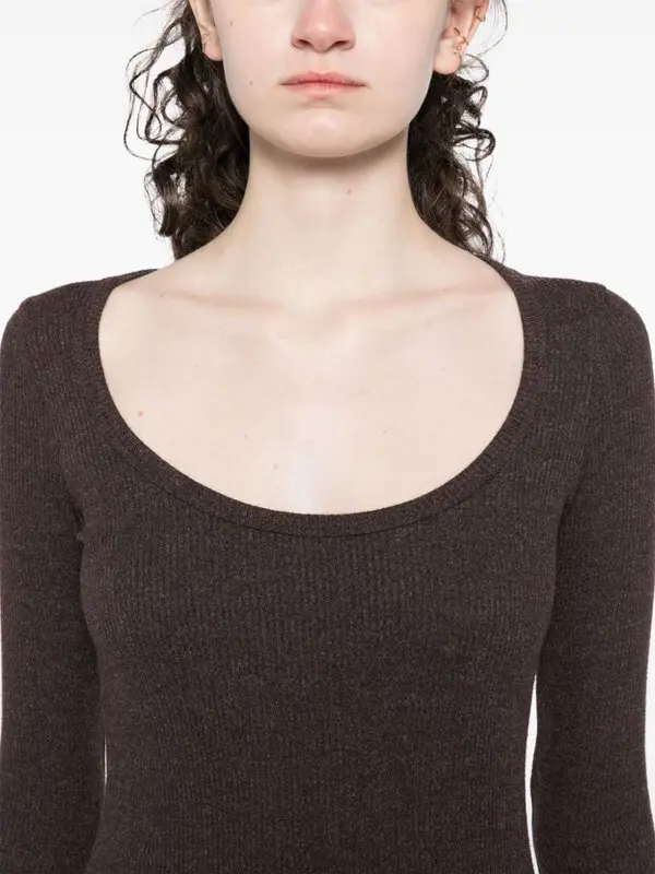 AGOLDE Corey Scoop-neck T-shirt - Brown