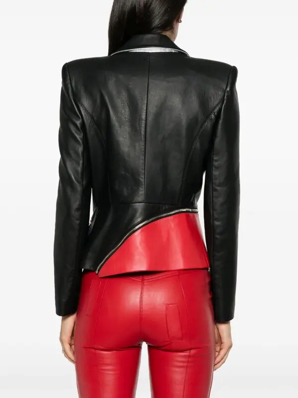 MITILIANE COUTURE Colour-block Leather Jacket