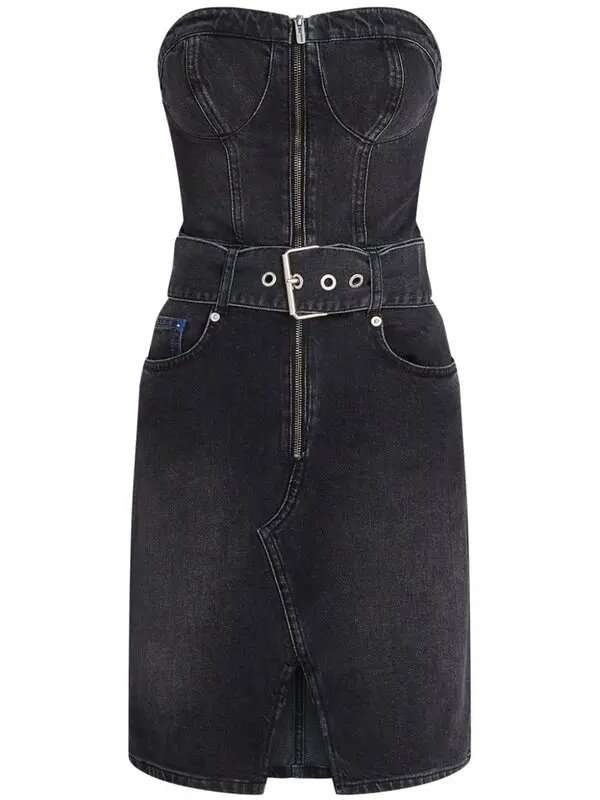 Karl Lagerfeld Bandeau Denim Dress - Black