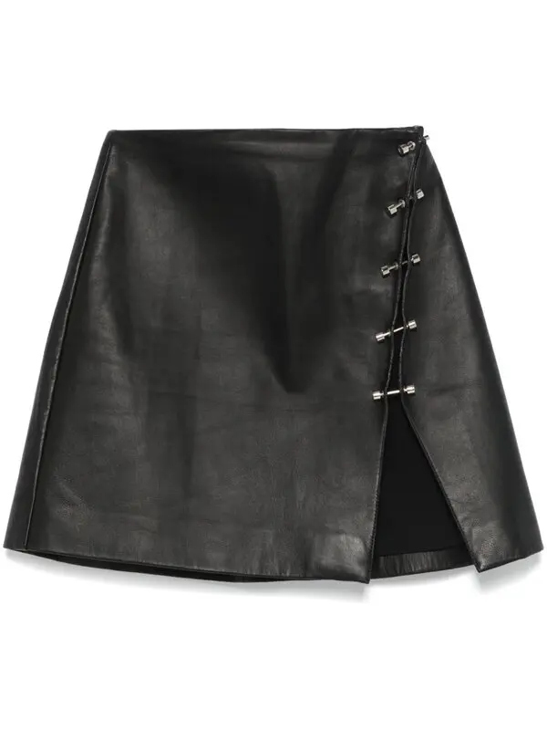MITILIANE COUTURE Piercing-detail Leather A-line Skirt