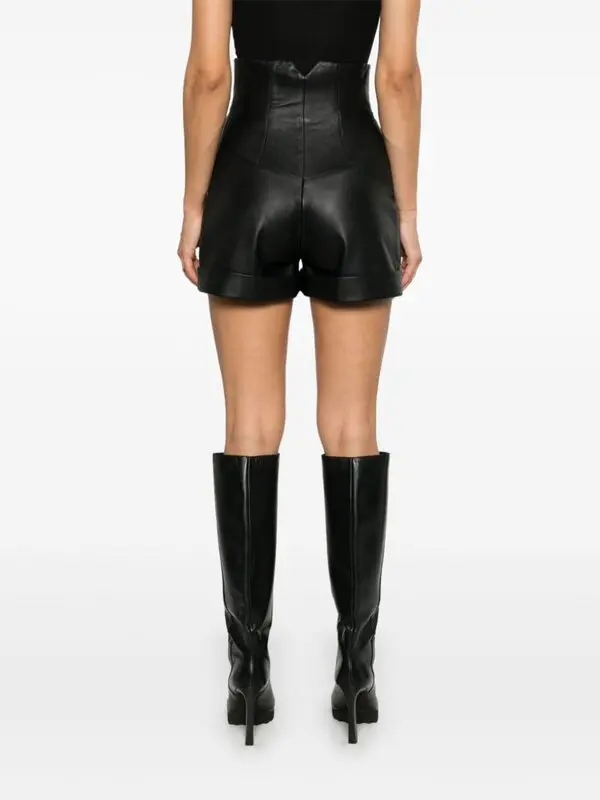 MITILIANE COUTURE Piercing-detail Leather Thigh-length Shorts