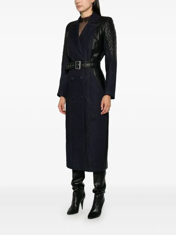 MITILIANE COUTURE Leather-inserts Trench Coat