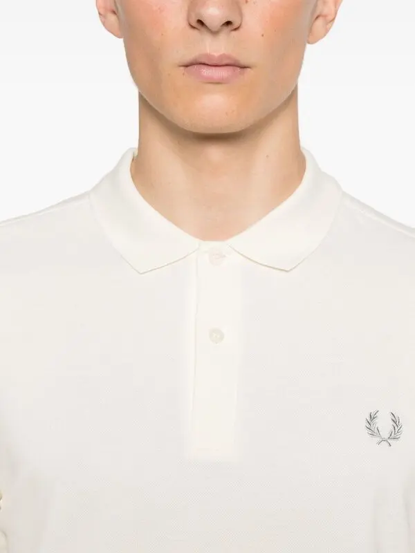 Comme Des Garçons X Fred Perry Slogan-print Polo Shirt