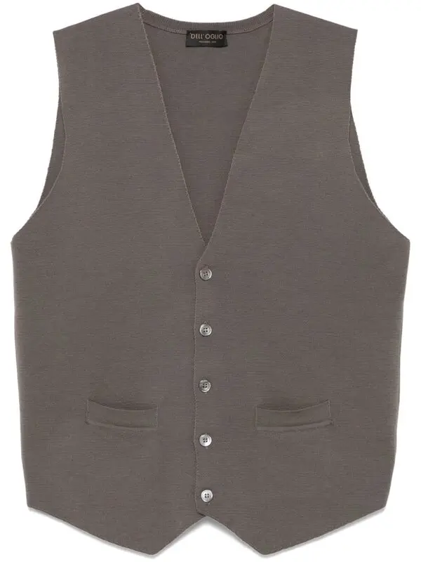 DELL'OGLIO V-neck Fine-knit Vest