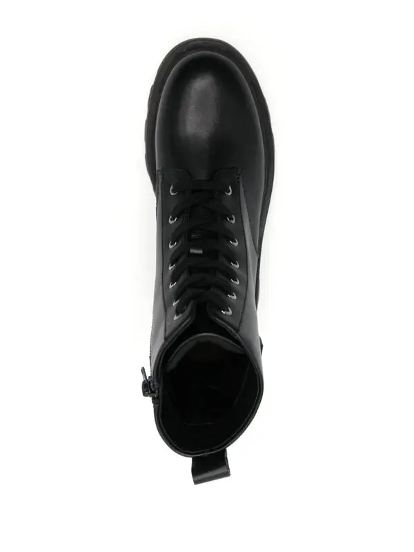 BLAUER. Faux Leather Combat Boots