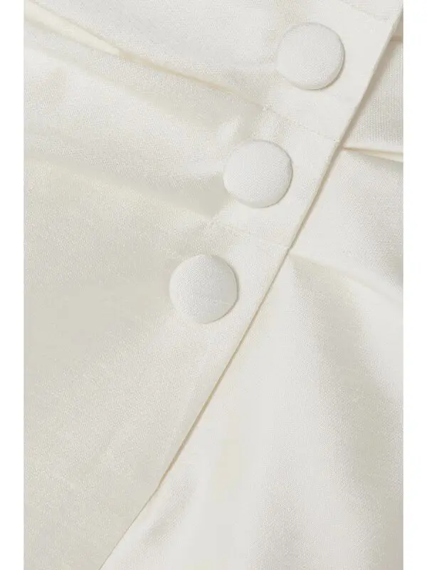 RASARIO Ruched Silk Mini Skirt