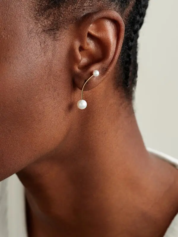 Sophie Bille Brahe Stella Eclipse 18-karat Pearl Single Earring