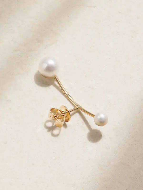 Sophie Bille Brahe Stella Eclipse 18-karat Pearl Single Earring