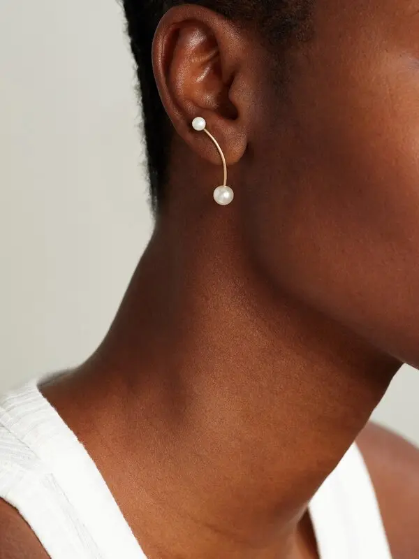 Sophie Bille Brahe Stella Eclipse 18-karat Pearl Single Earring
