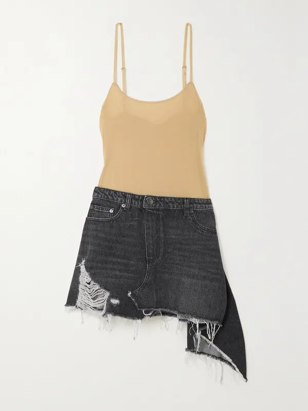 JW Anderson Deconstructed Asymmetric Mini Dress - Neutrals