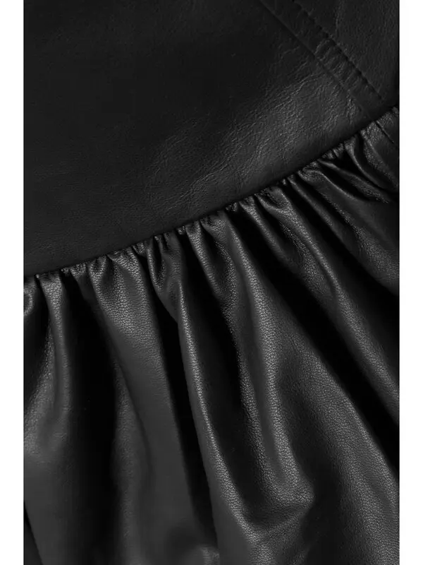 JASON WU Ruffled Tiered Leather Mini Skirt