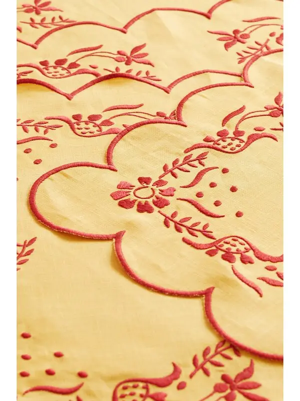 ANGELA WICKSTEAD Set Of Four Embroidered Linen Placemats