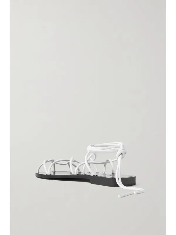 Khaite Lyon Leather Gladiator Sandals - White