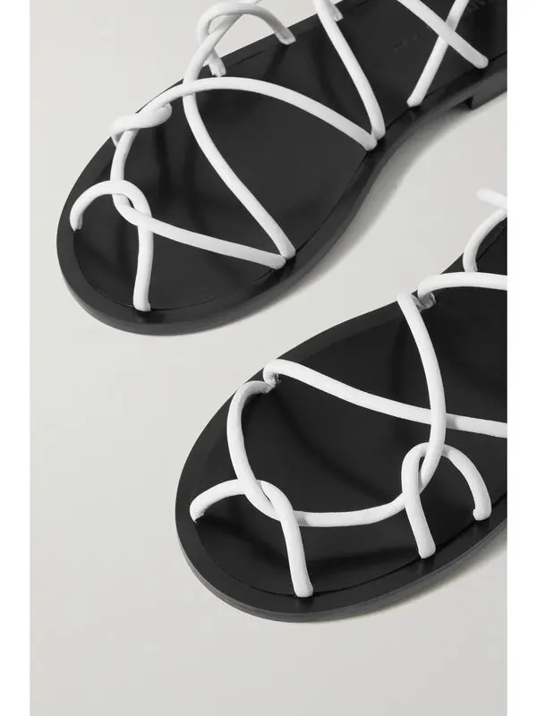 Khaite Lyon Leather Gladiator Sandals - White