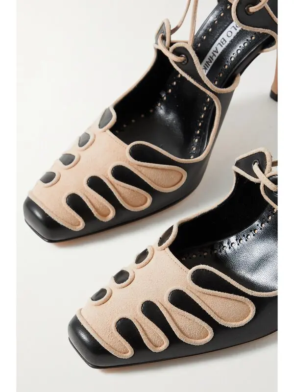 Manolo Blahnik Antero 105 Leather And Suede Pumps