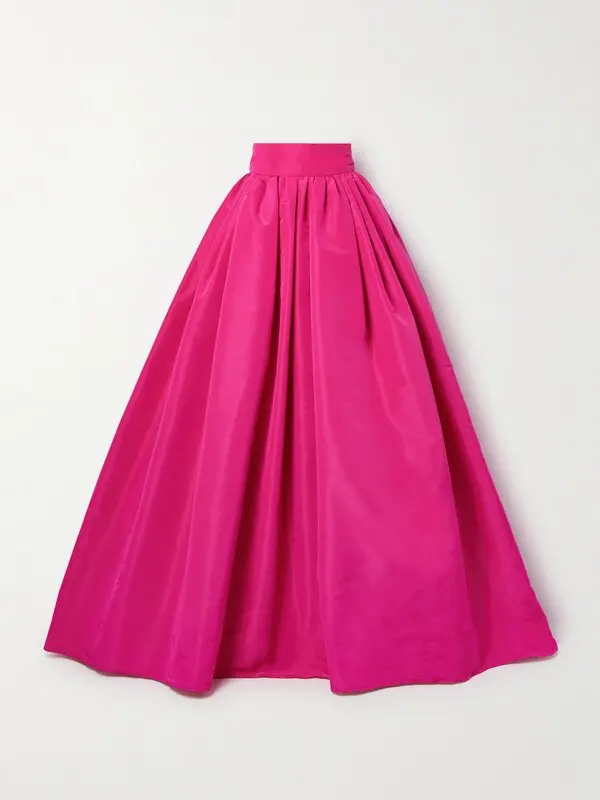 Carolina Herrera Pleated Silk-faille Maxi Skirt