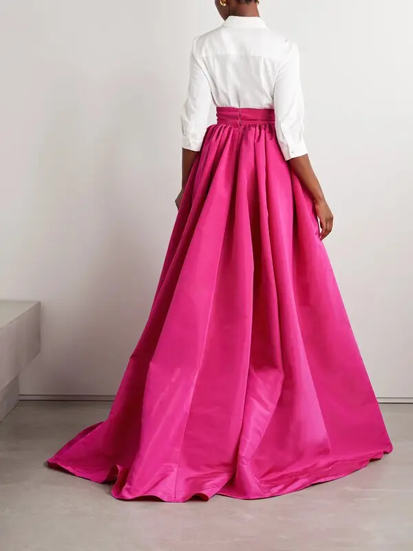 Carolina Herrera Pleated Silk-faille Maxi Skirt