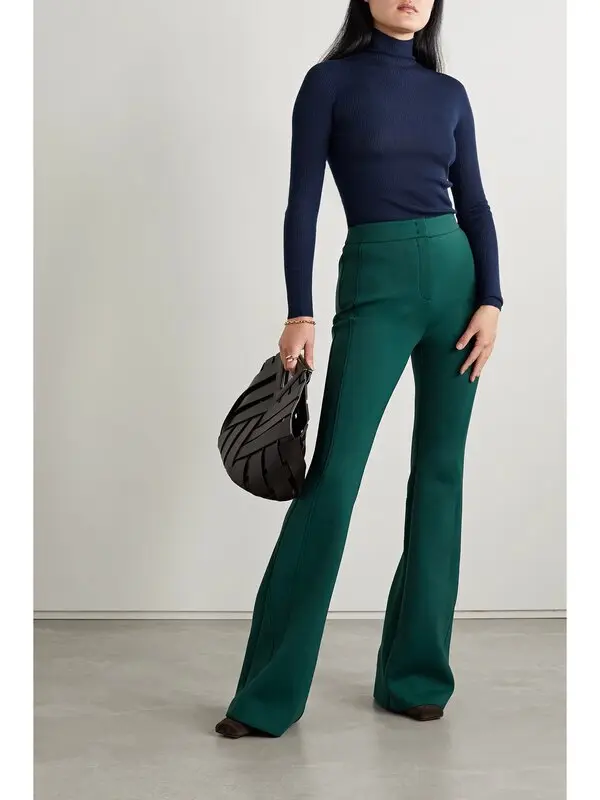 Akris Faris Stretch-cady Flared Pants