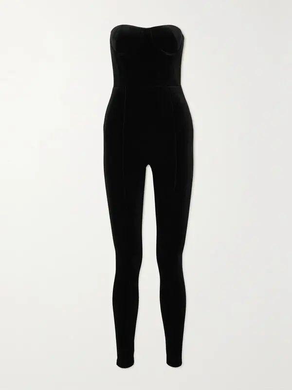 Alex Perry Beckham Strapless Jumpsuit - Black