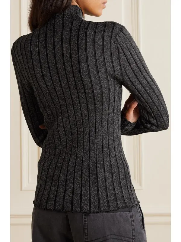 DION LEE Cutout Ribbed-knit Sweater