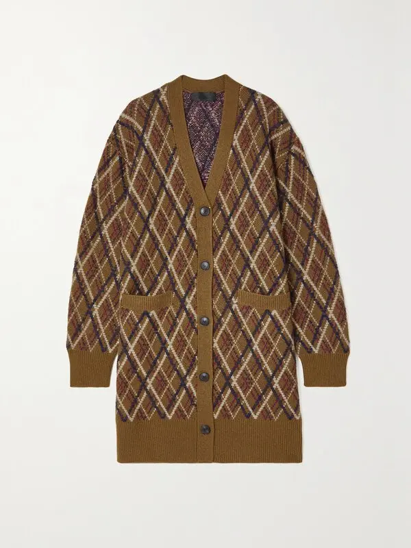NILI LOTAN Cato Argyle Wool And Cashmere-blend Cardigan