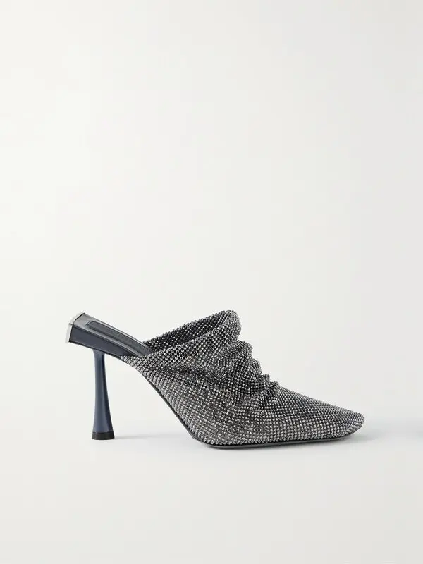 Benedetta Bruzziches Goliarda Crystal-embellished Chainmail Mules
