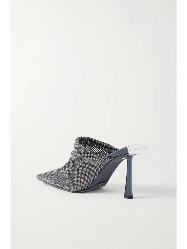 Benedetta Bruzziches Goliarda Crystal-embellished Chainmail Mules
