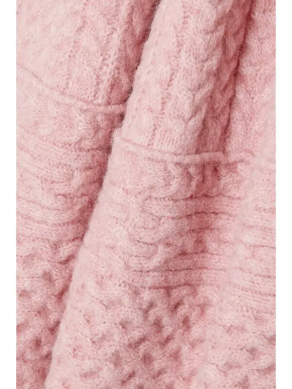 Nanushka Fina Cable-knit Wide-leg Pants