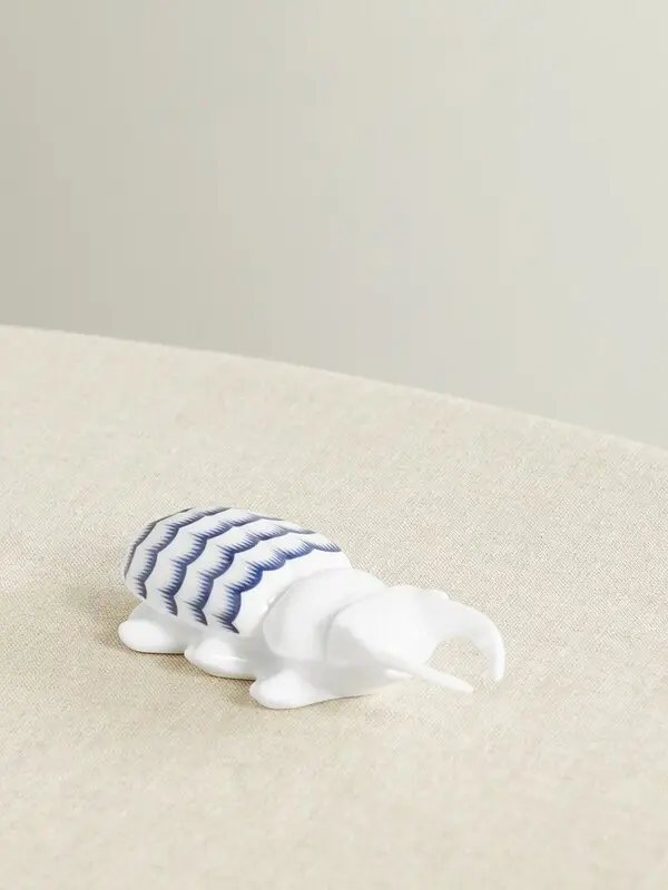 GINORI 1735 Cicada Jaspé Porcelain Table Ornament - White