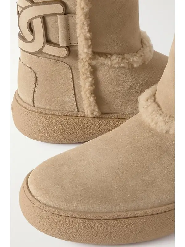 TOD'S Winter Gommini Shearling Ankle Boots - Neutrals