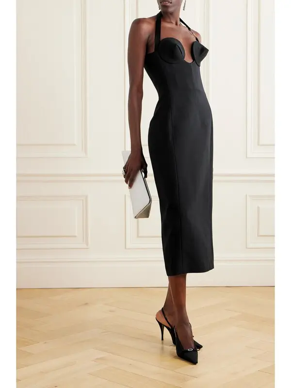 Versace Crepe Halterneck Midi Dress