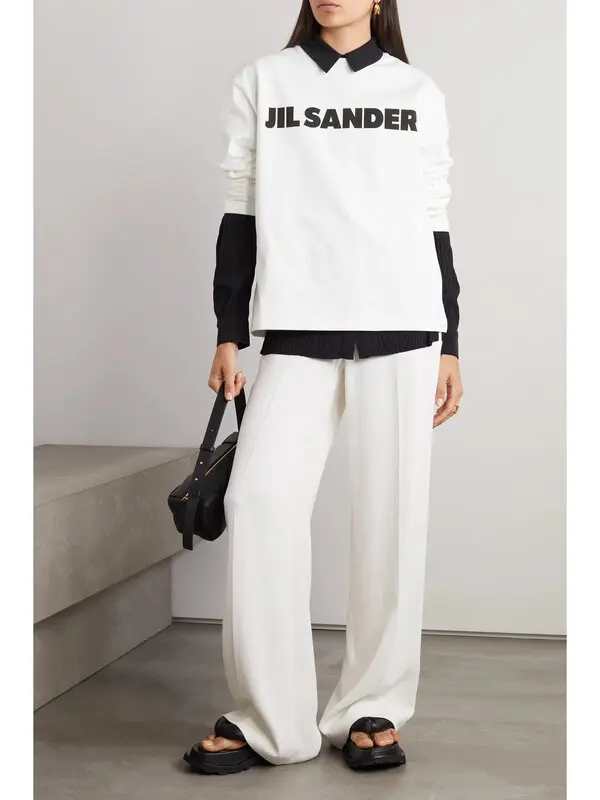 JIL SANDER Printed Cotton-jersey Sweatshirt