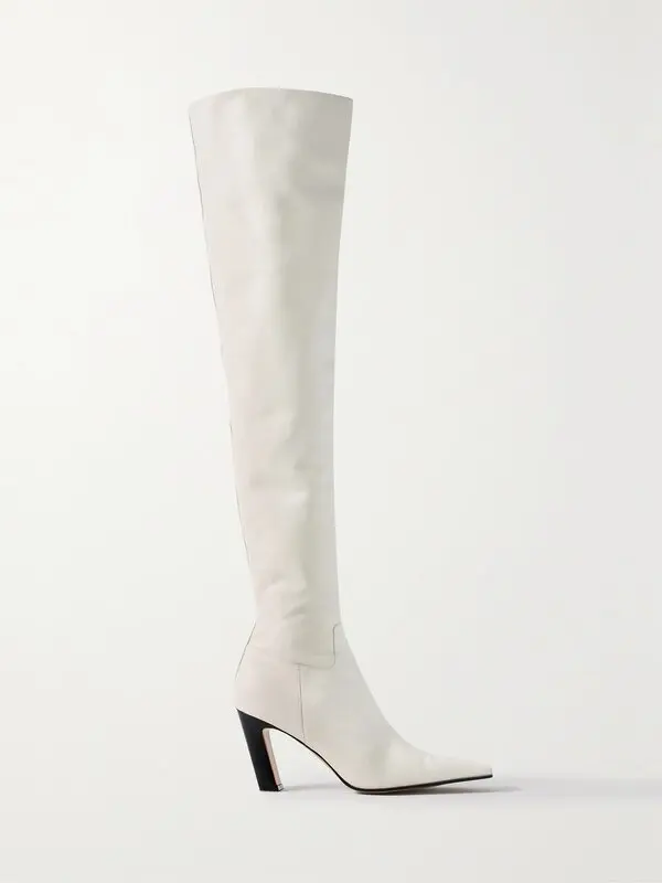 Khaite Marfa Leather Over-the-knee Boots - Neutrals