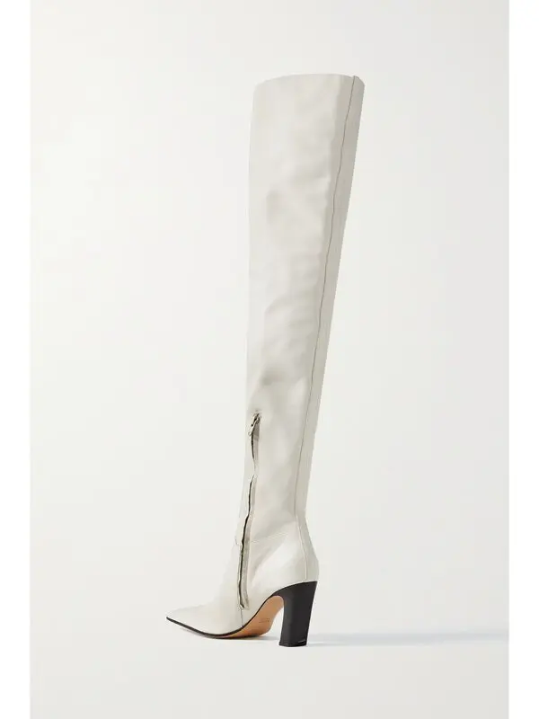 Khaite Marfa Leather Over-the-knee Boots - Neutrals