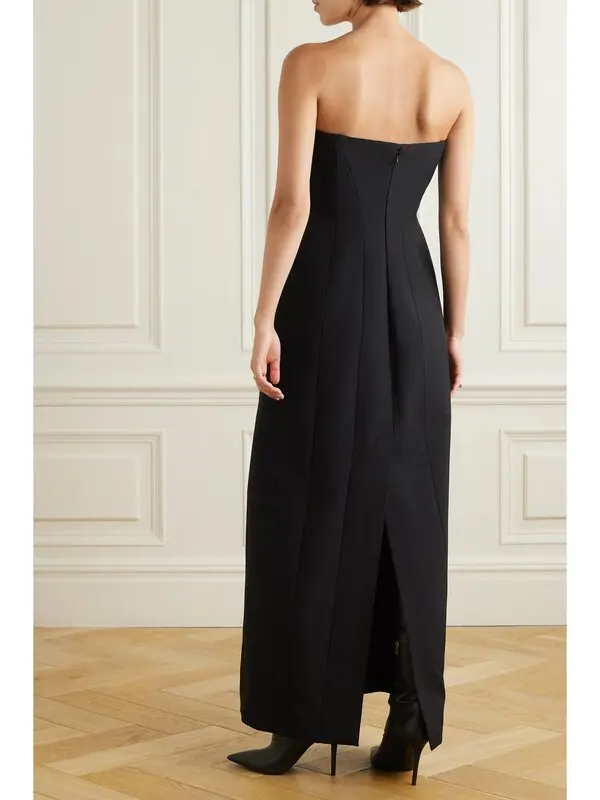 Stella McCartney Net Sustain Strapless Double-breasted Wool Maxi Dress