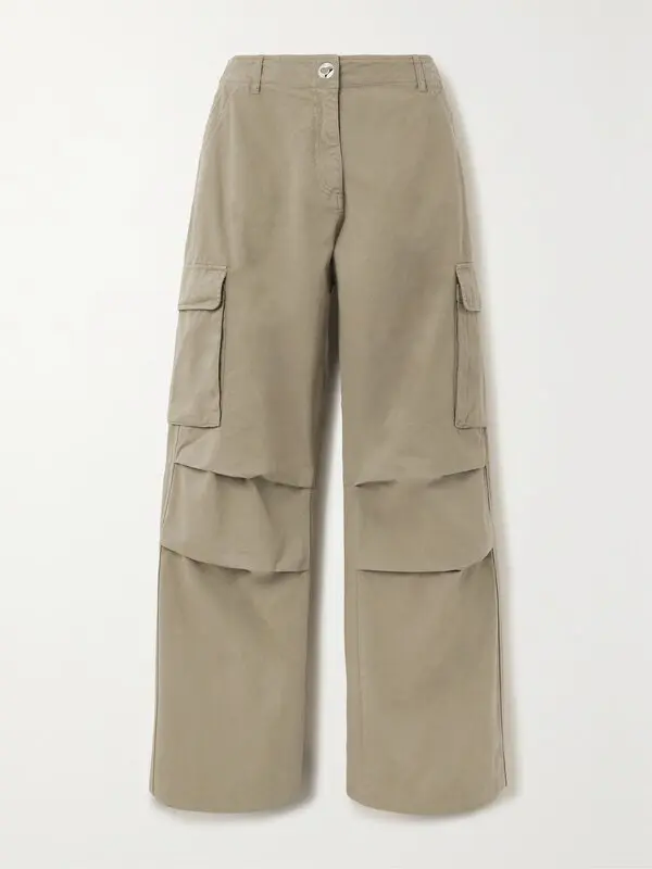 Coperni Cotton-twill Wide-leg Cargo Pants - Green