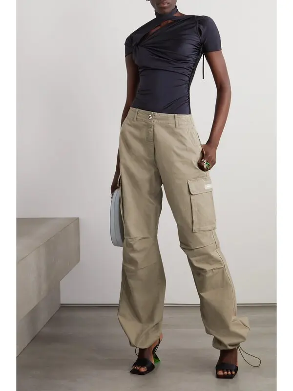Coperni Cotton-twill Wide-leg Cargo Pants - Green