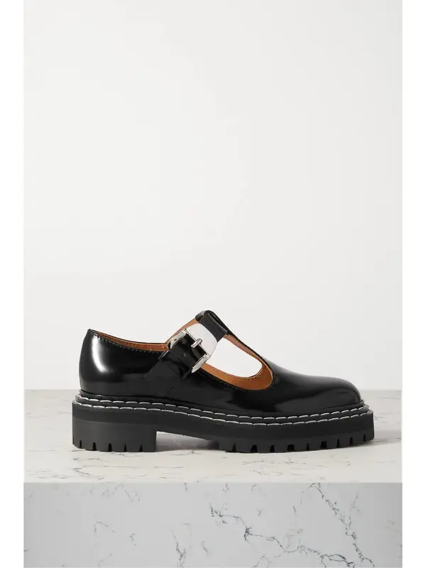Proenza Schouler Glossed-leather Mary Jane Pumps