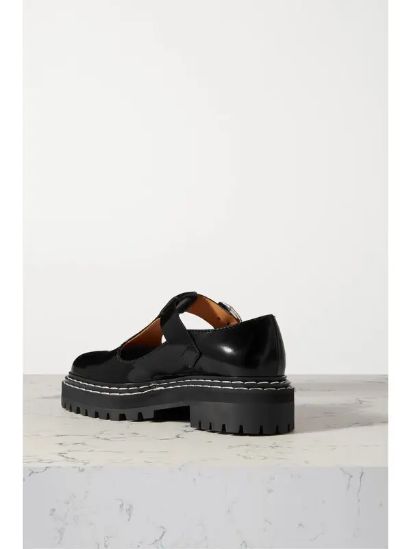 Proenza Schouler Glossed-leather Mary Jane Pumps